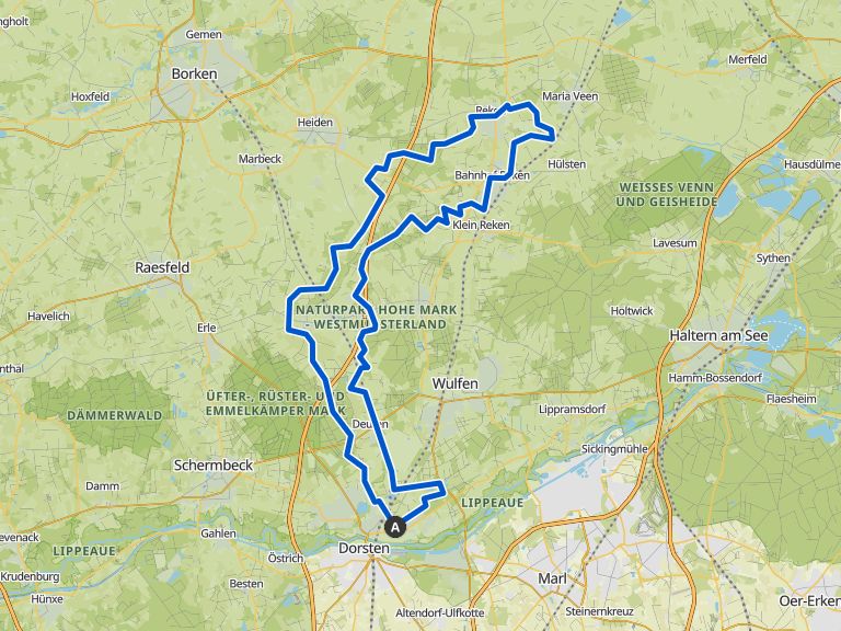 Dorstener Gravelride 64 km | giro in MTB | komoot